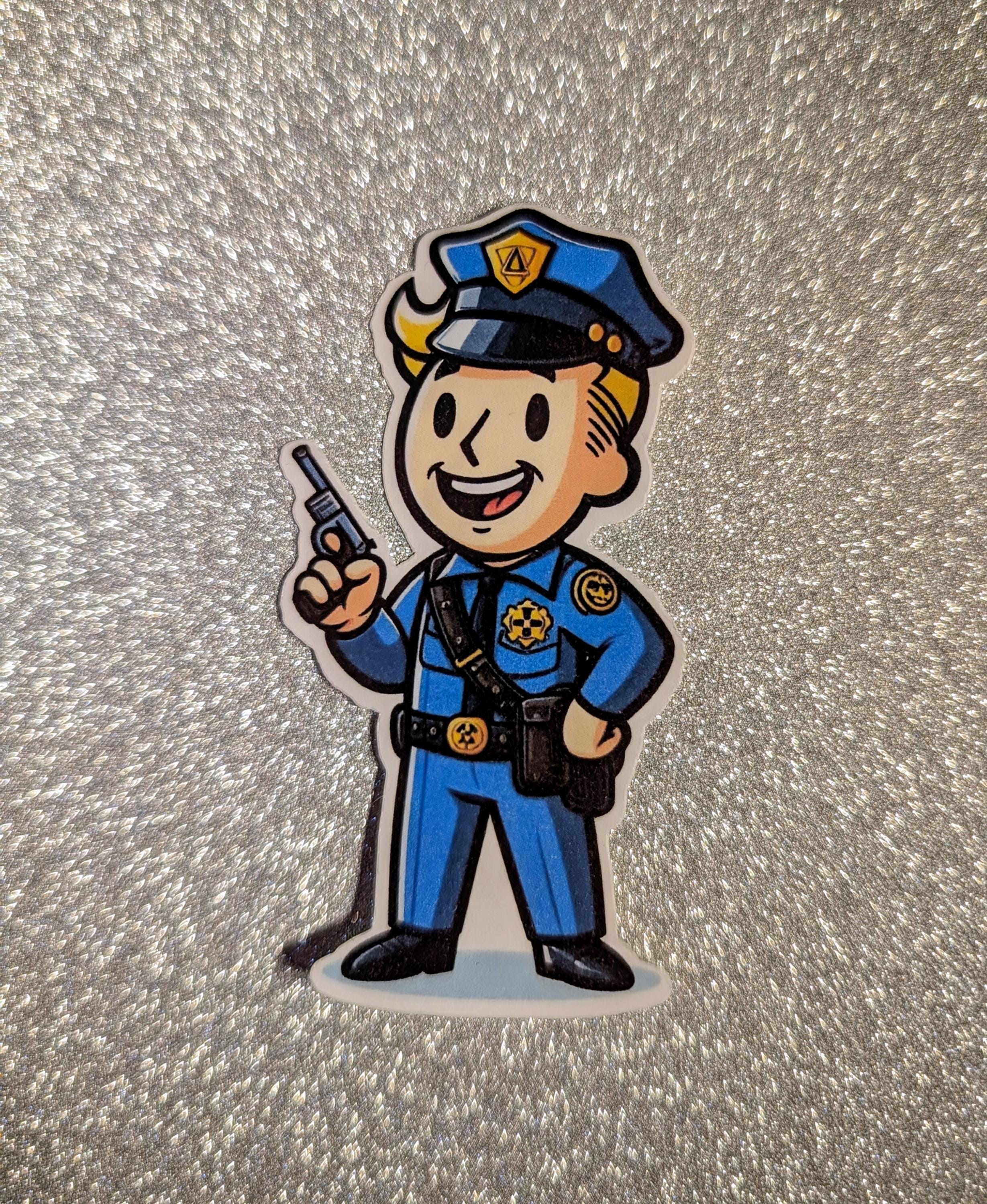 Retro Video Game Police Officer Sticker - Etsy