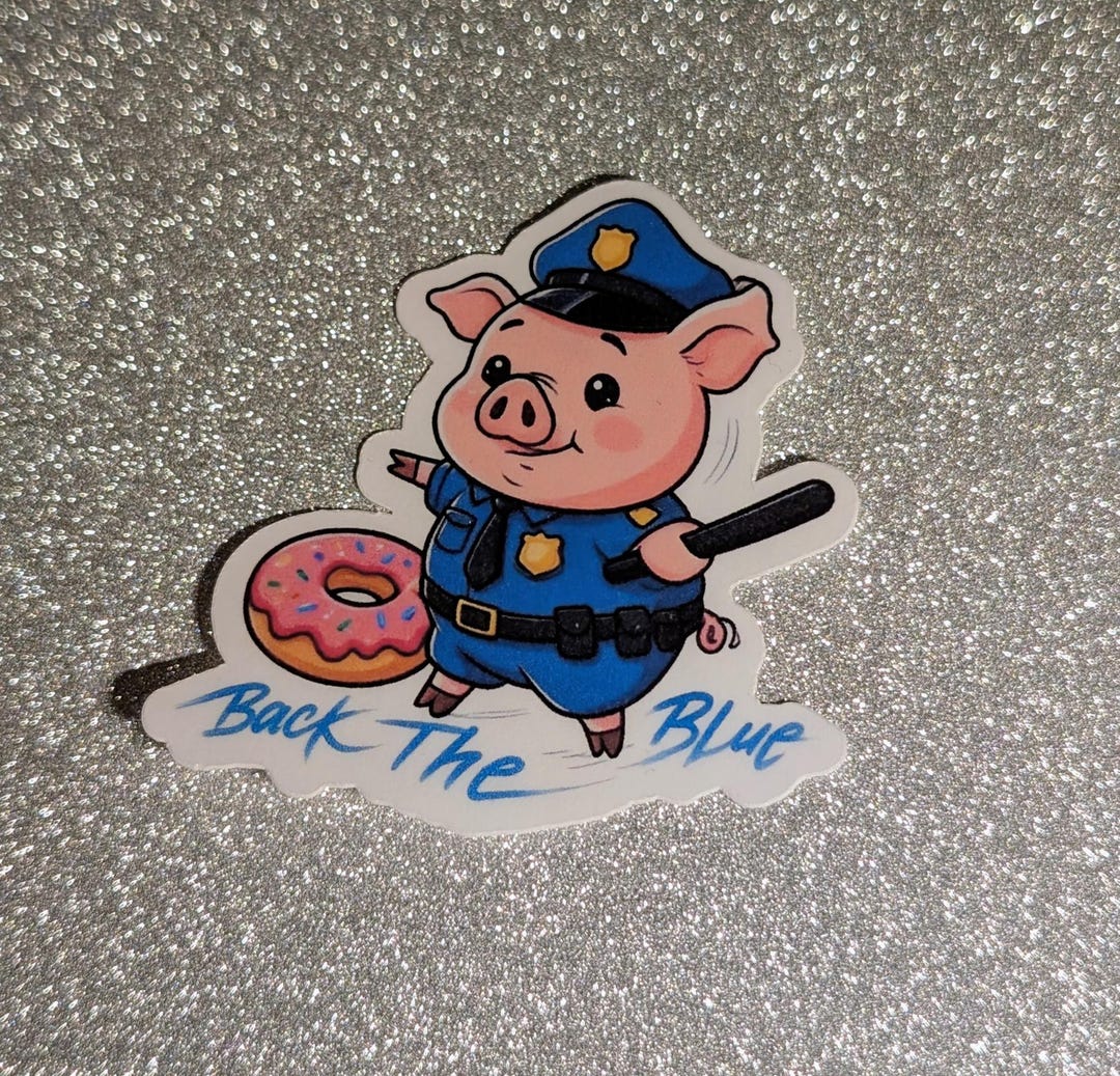 Back the Blue Pig Sticker - Etsy
