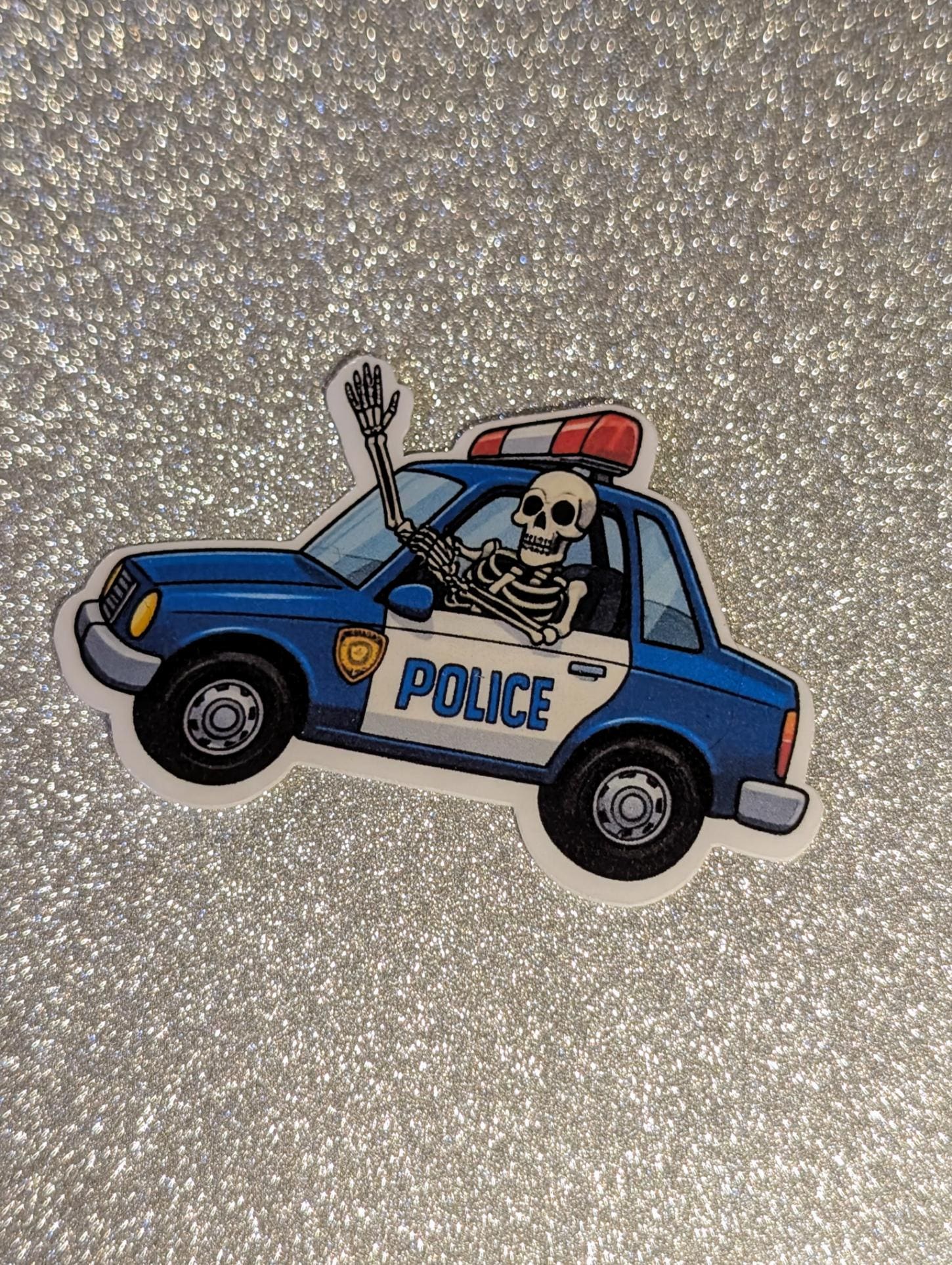 Skeleton Police Car Sticker - Etsy