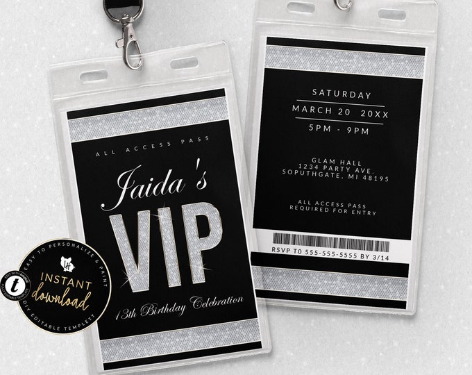 VIP Invitation VIP Lanyard Invitation Design VIP Pass | Etsy