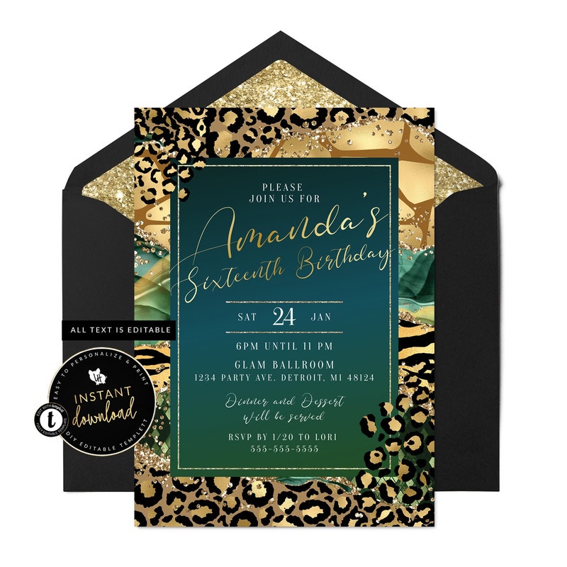Animal Print Invite - Etsy