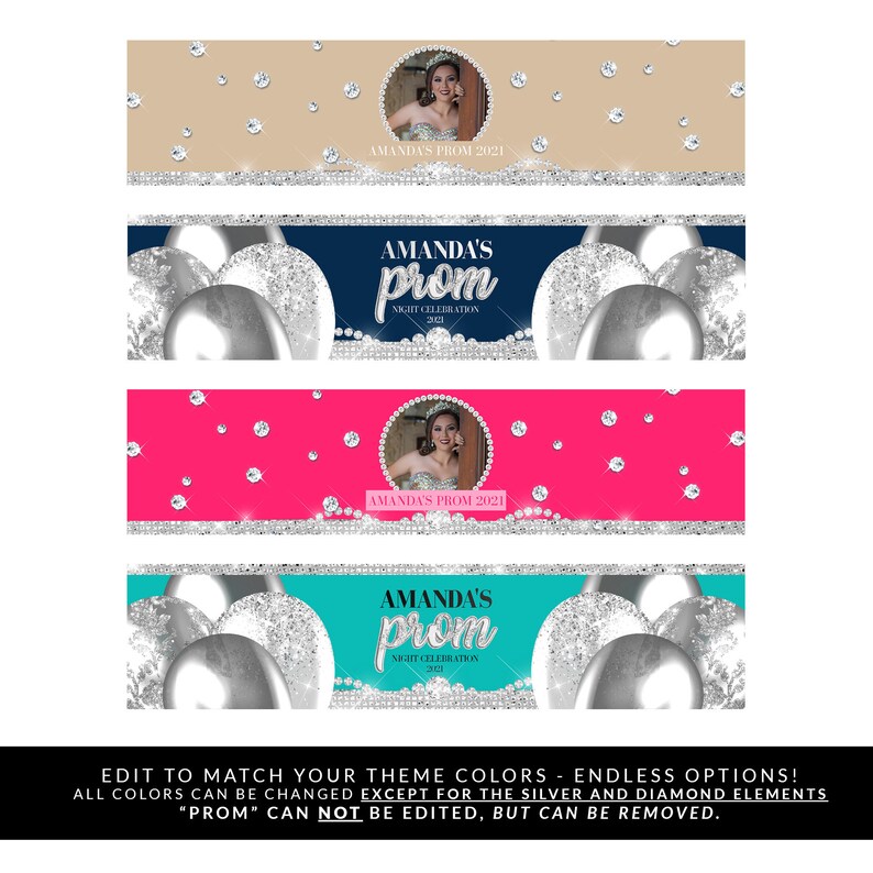 Prom Water Bottle Labels Silver Prom Send-off Water Bottle - Etsy