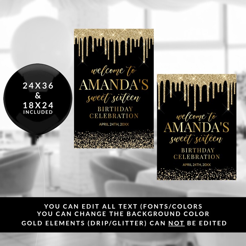 Gold Drip Welcome Sign Glitter Dripping Gold Poster Gold - Etsy