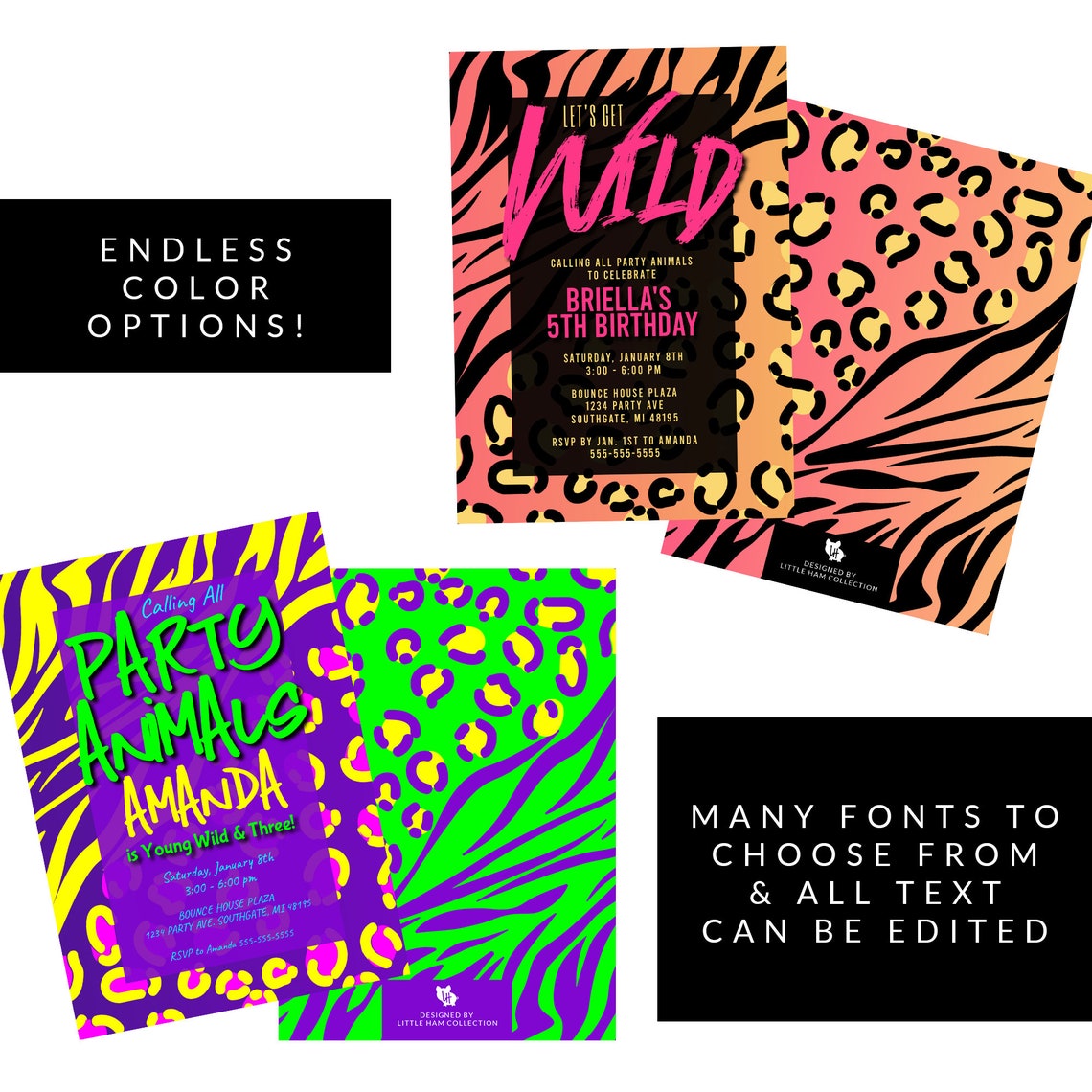 Animal Print Invitation Animal Print Party Leopard Print | Etsy