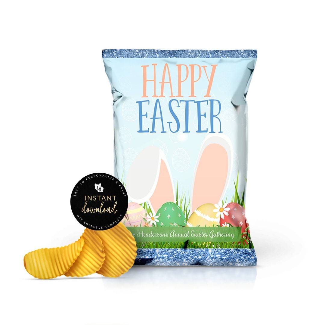 Easter Chip Bag, Easter Bunny Chip Bag, Easter Chip Bag Design, Easter ...