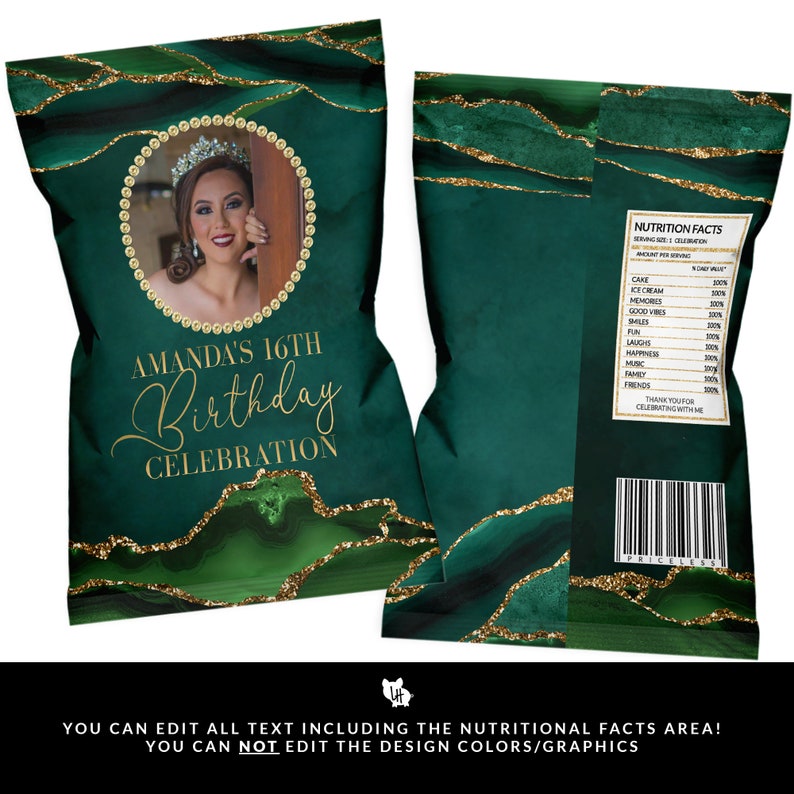 Emerald Green Agate Chip Bag Green and Gold Chip Bag - Etsy