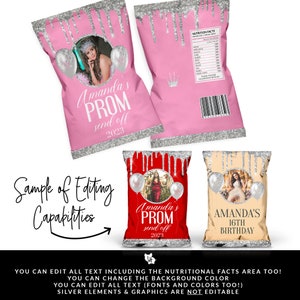 Prom Send off Chip Bag, Prom Favor Bag, Prom Send off Chip Bag ...