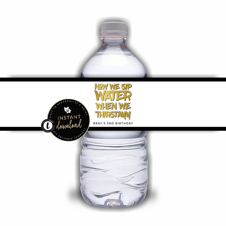 Hip Hop Water Bottle Label, Two Legit to Quit Water Bottle Label, Hip ...