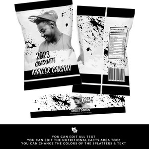 Graduation Chip Bag & Water Label, Printable Graduation Labels ...