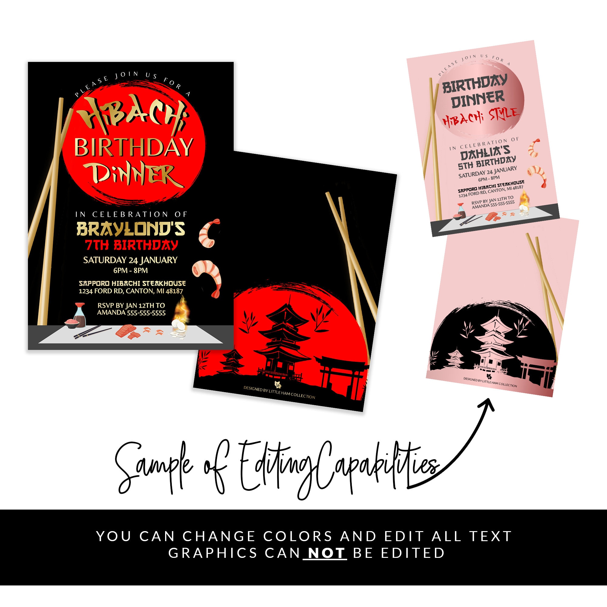 Hibachi Invitation Hibachi Birthday Invitation Japanese - Etsy