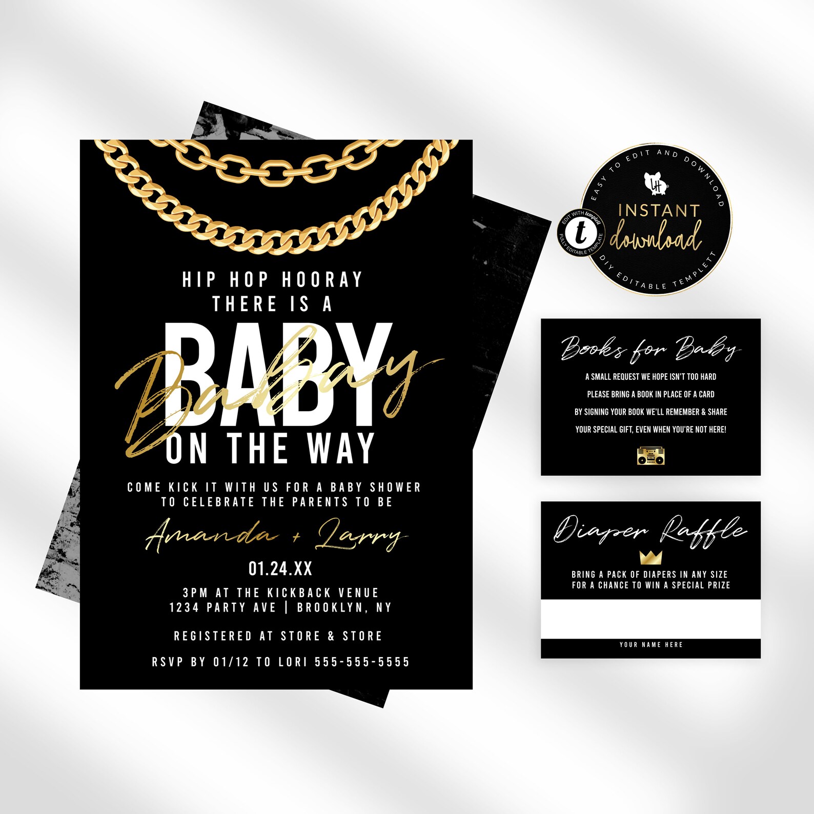 Hip Hop Baby Shower Invitation Editable Baby Shower Invite - Etsy