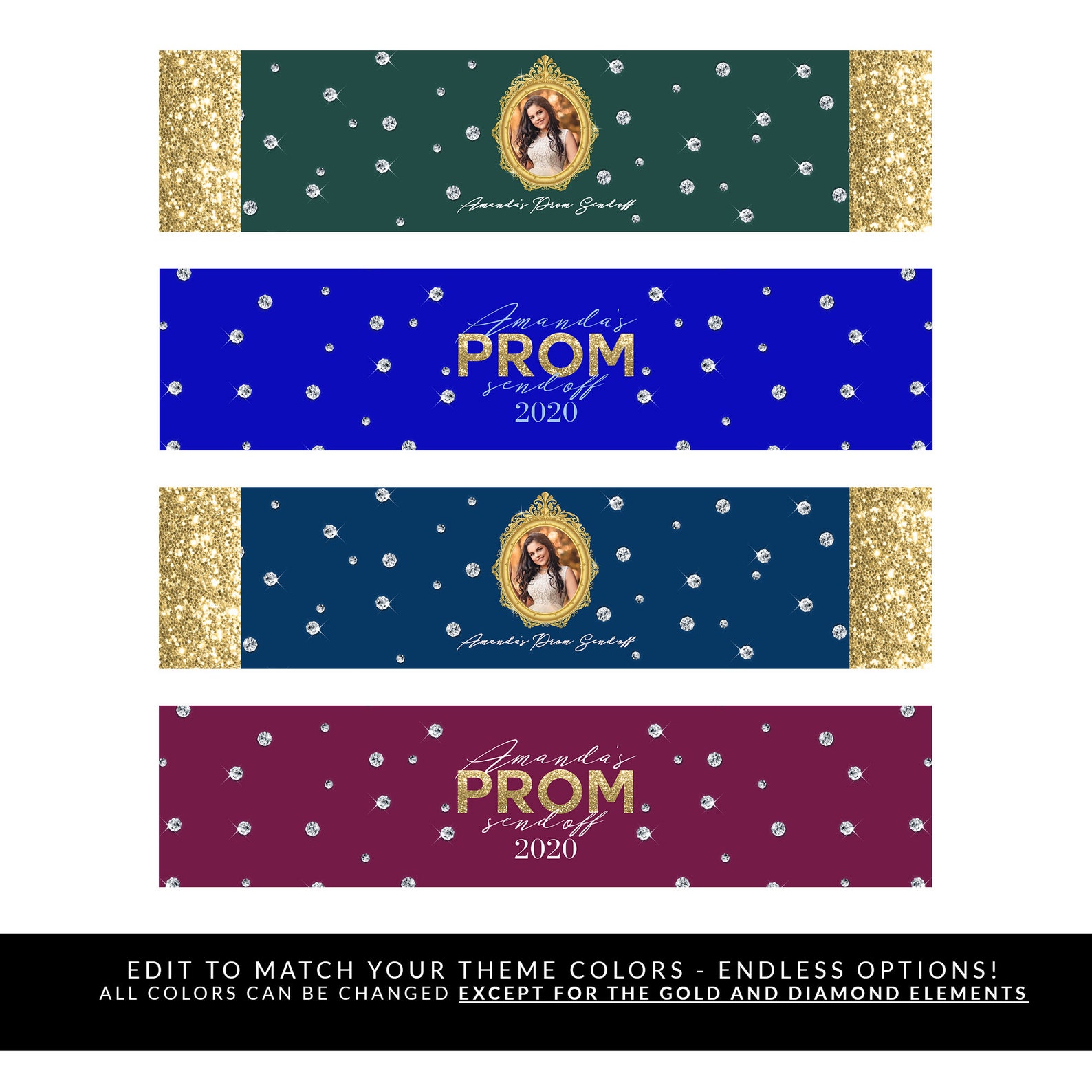 Gold Prom Water Bottle Label Prom Send-off Water Bottle - Etsy