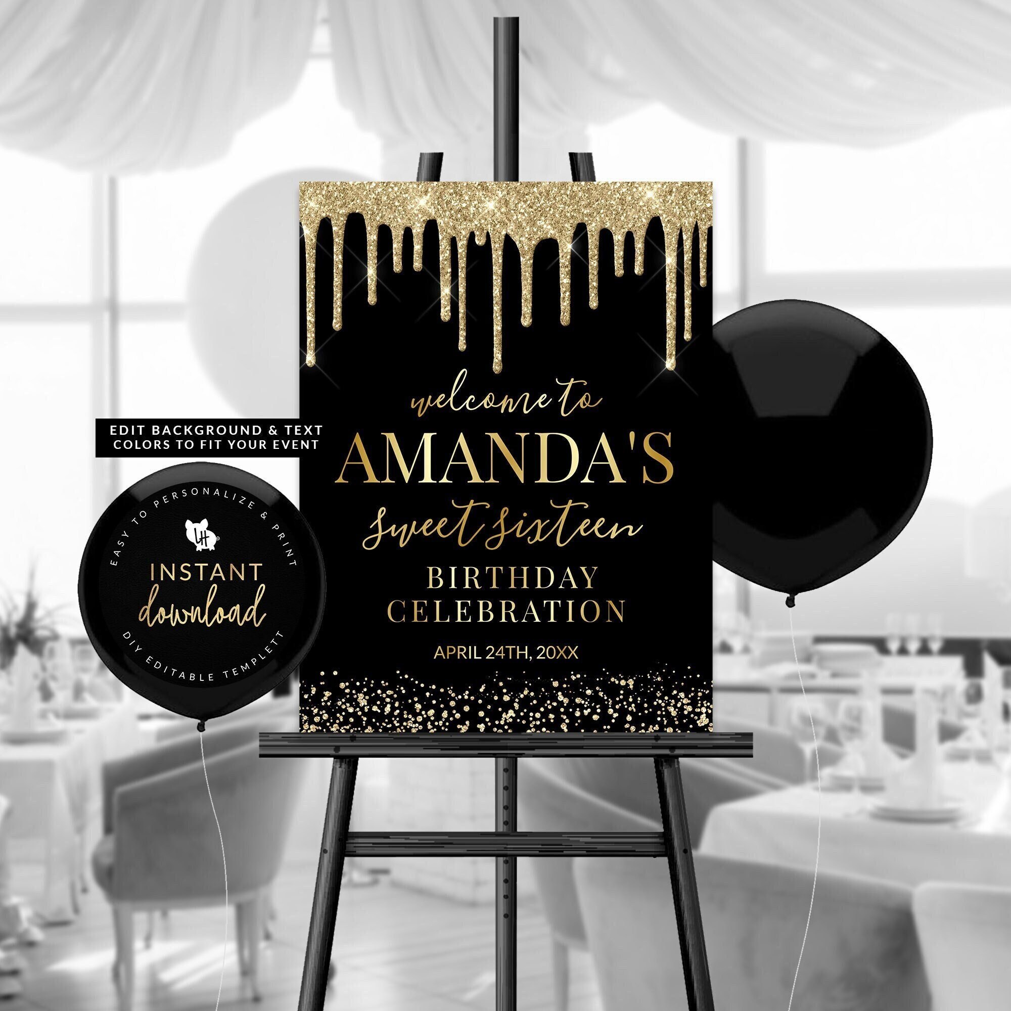 Gold Drip Welcome Sign Glitter Dripping Gold Poster Gold - Etsy