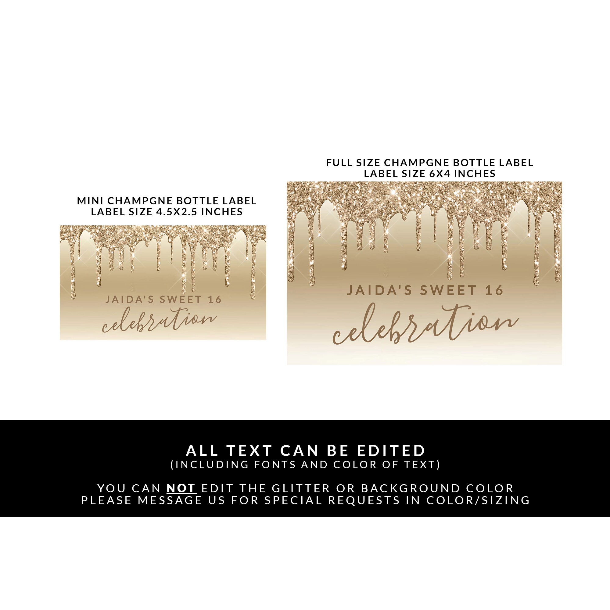 Gold Champagne Bottle Label Dripping Champagne Bottle Label | Etsy