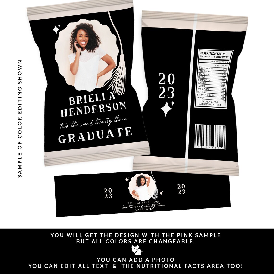 Graduation Chip Bag Graduation Water Label Retro Graduation - Etsy