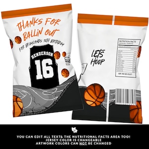 Basketball Chip Bag, Basketball Printables, Basketball Party ...