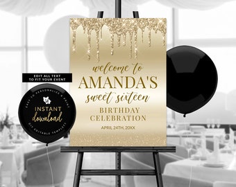 Birthday Drip Welcome Sign - Etsy