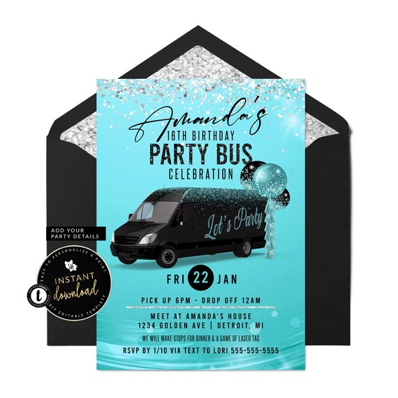Party Bus Invitations