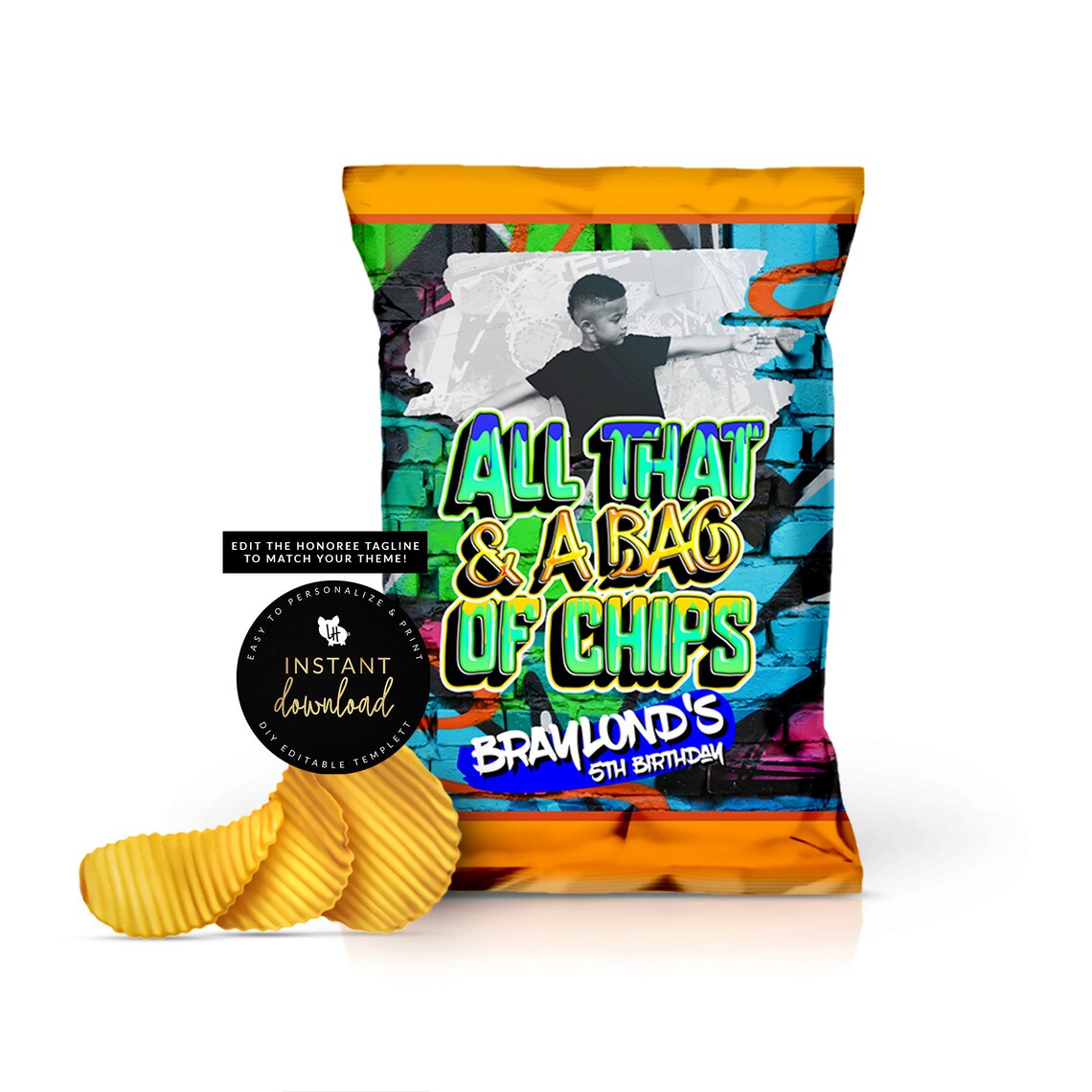 Graffiti Chip Bag Design Hip Hop Chip Bag Photo Chip Bag | Etsy