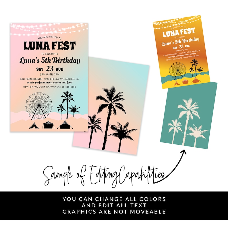 Editable Festival Invitation Festival Birthday Invite Music - Etsy