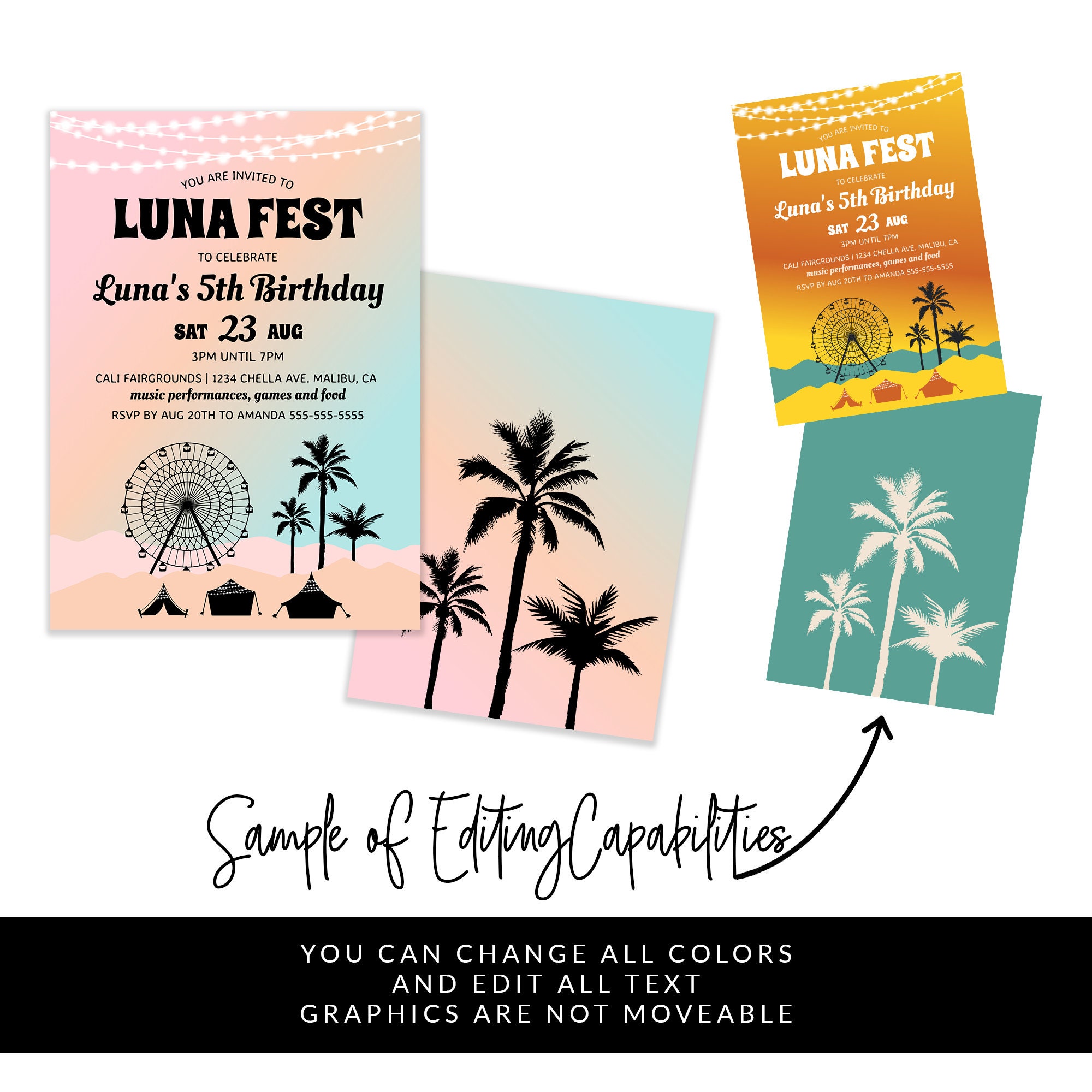 Editable Festival Invitation Festival Birthday Invite Music - Etsy