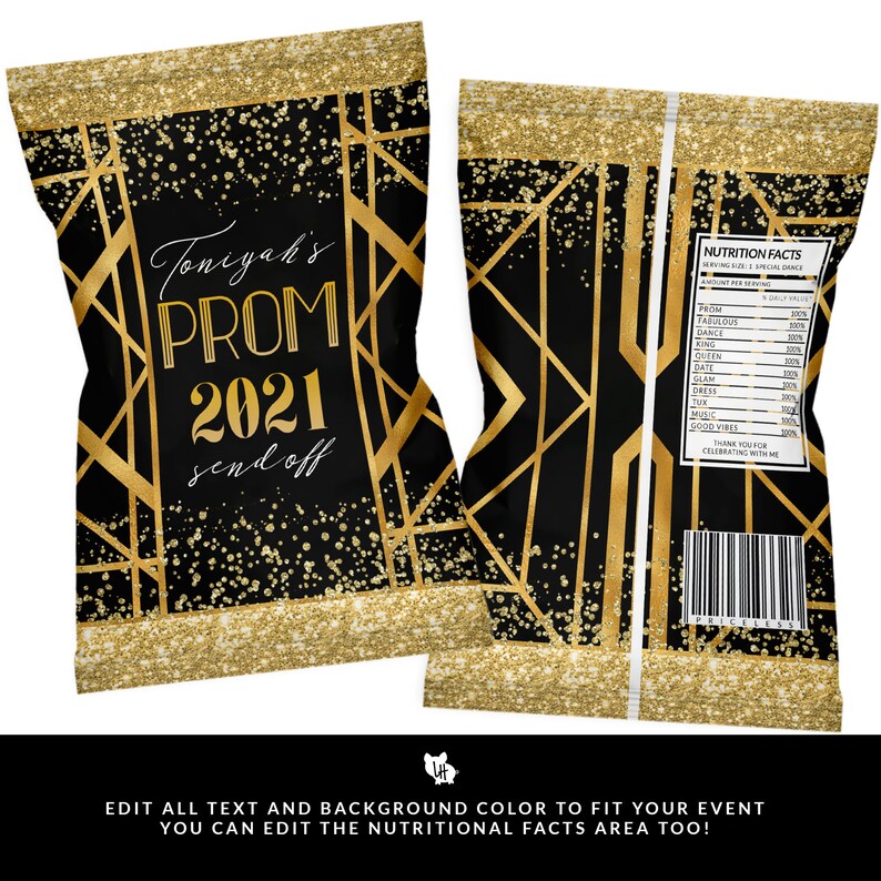 Art Deco Chip Bag, Gatsby Chip Bag, Prom Chip Bag, Gold Art Deco Chip ...