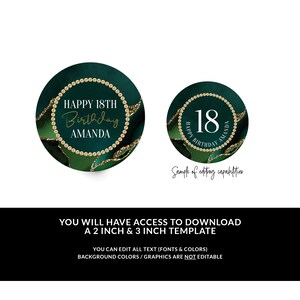 Emerald Green Circle Gift Tag Download, Emerald Green Sticker Template ...