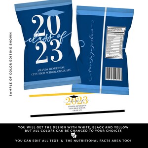 Editable Graduation Chip Bag, Graduation Water Label, Graduation ...