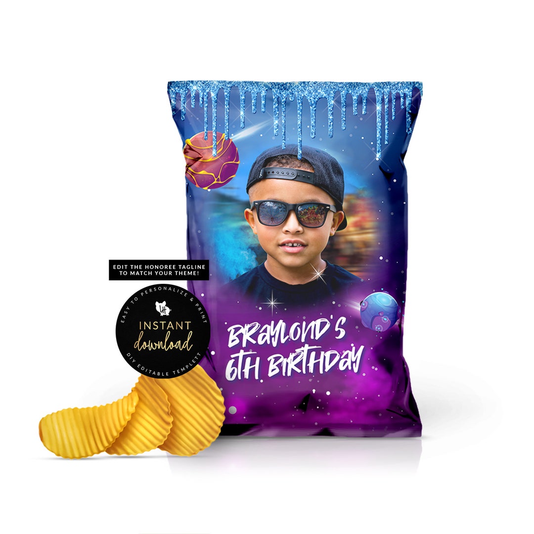 Astronomical Chip Bag, Galaxy Chip Bag, Outer Space Chip Bag, Birthday ...
