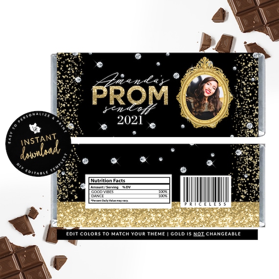 Gold Prom Candy Bar Label Prom Candy Bar Label Printable | Etsy