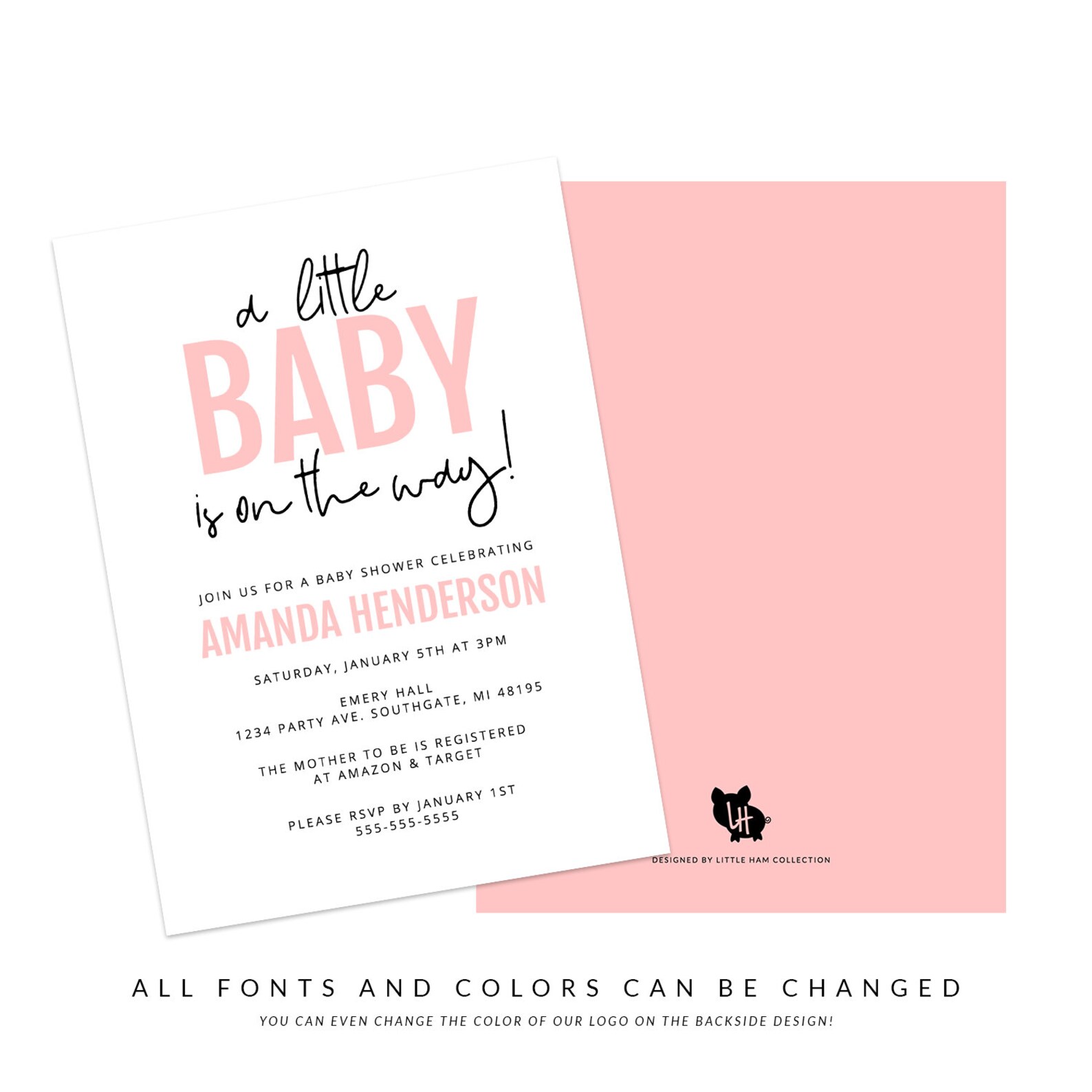Simple Baby Shower Invitation, Modern Baby Shower, Minimalist Baby ...