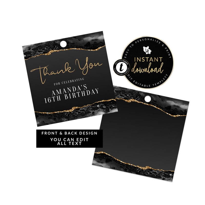 Black and Gold Tags - Etsy
