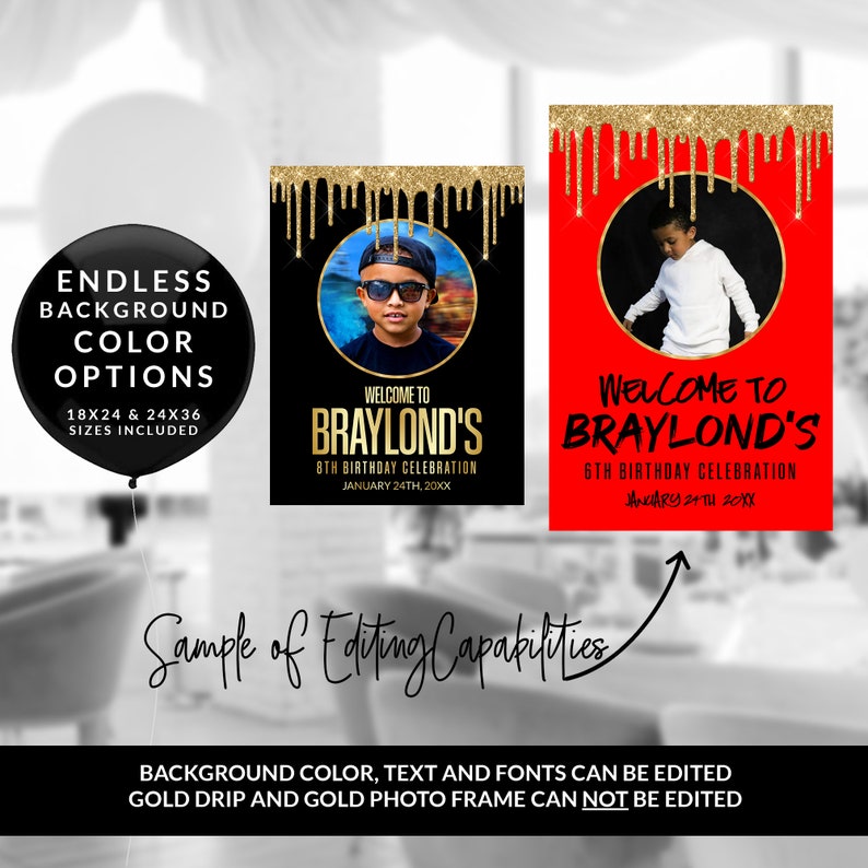 Gold Drip Photo Welcome Sign Glitter Dripping Gold Poster - Etsy