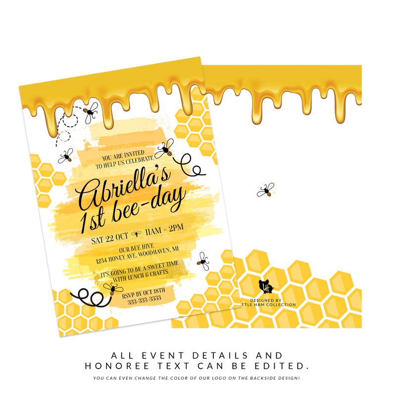 Honey Bee Invitation Bee-day Birthday Invitation Bee - Etsy Honey Bee Invitation Bee-day Birthday Invitation Bee - Etsy