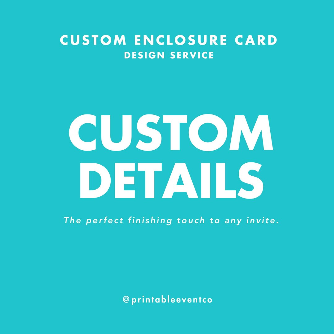 Custom Digital Enclosure Card Design | Printable Enclosure Card ...