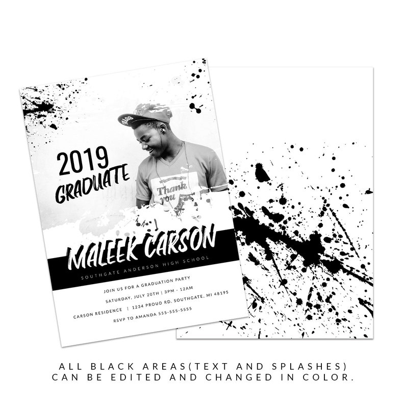 Modern Graduation Invitation Guys Graduation Invitation - Etsy