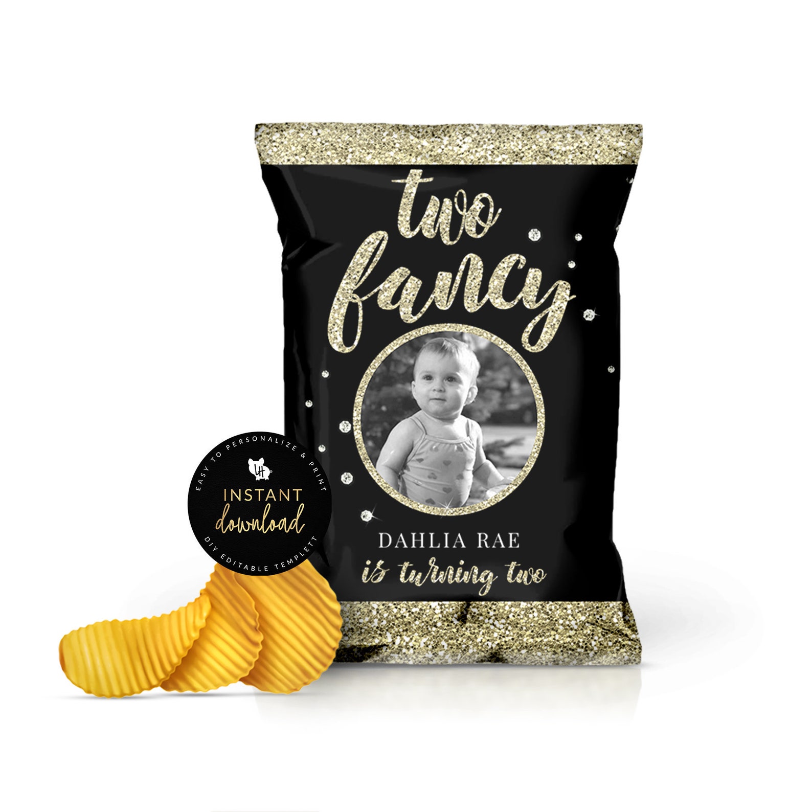 Two Fancy Chip Bag Two Fancy Snack Bag Printable Two Fancy - Etsy
