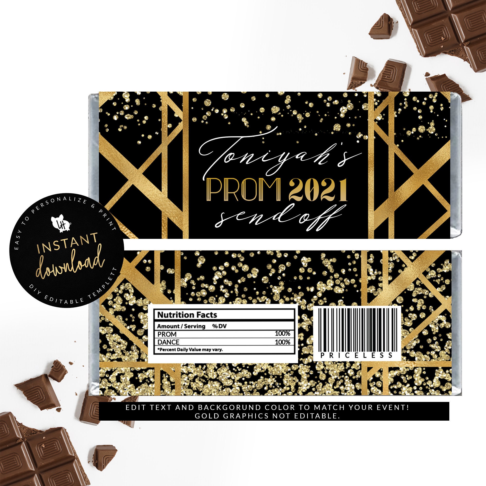 Art Deco Candy Bar Label Gatsby Candy Bar Label Printable - Etsy