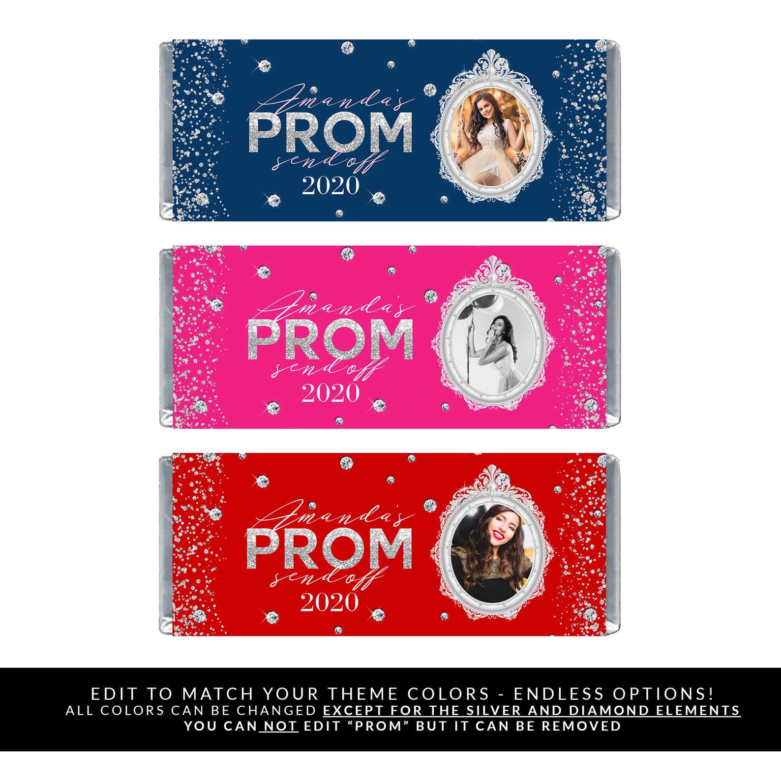 Silver Prom Candy Bar Label Prom Candy Bar Label Printable - Etsy