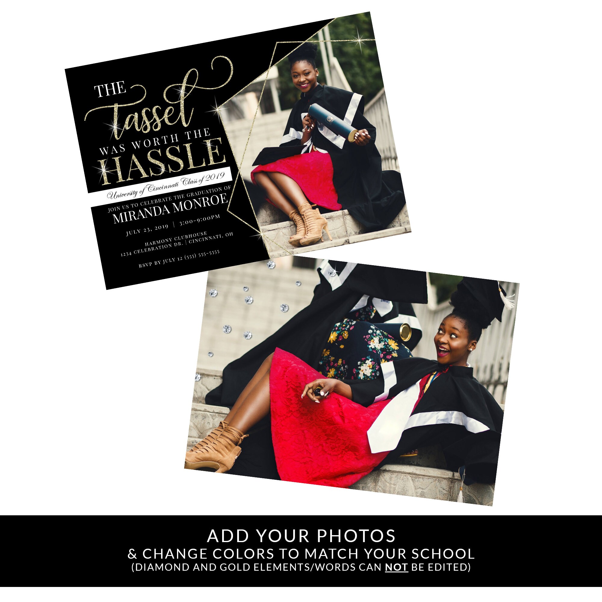 The Tassel Was Worth The Hassle Invitation Graduation | Etsy