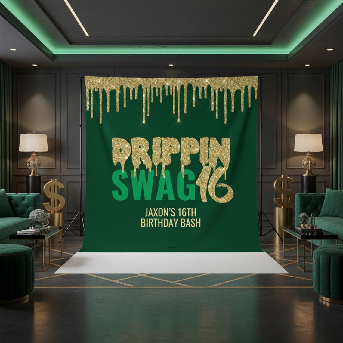 Drippin Swag 16 Birthday Backdrop | Editable Party Backdrop | Teen Boy ...