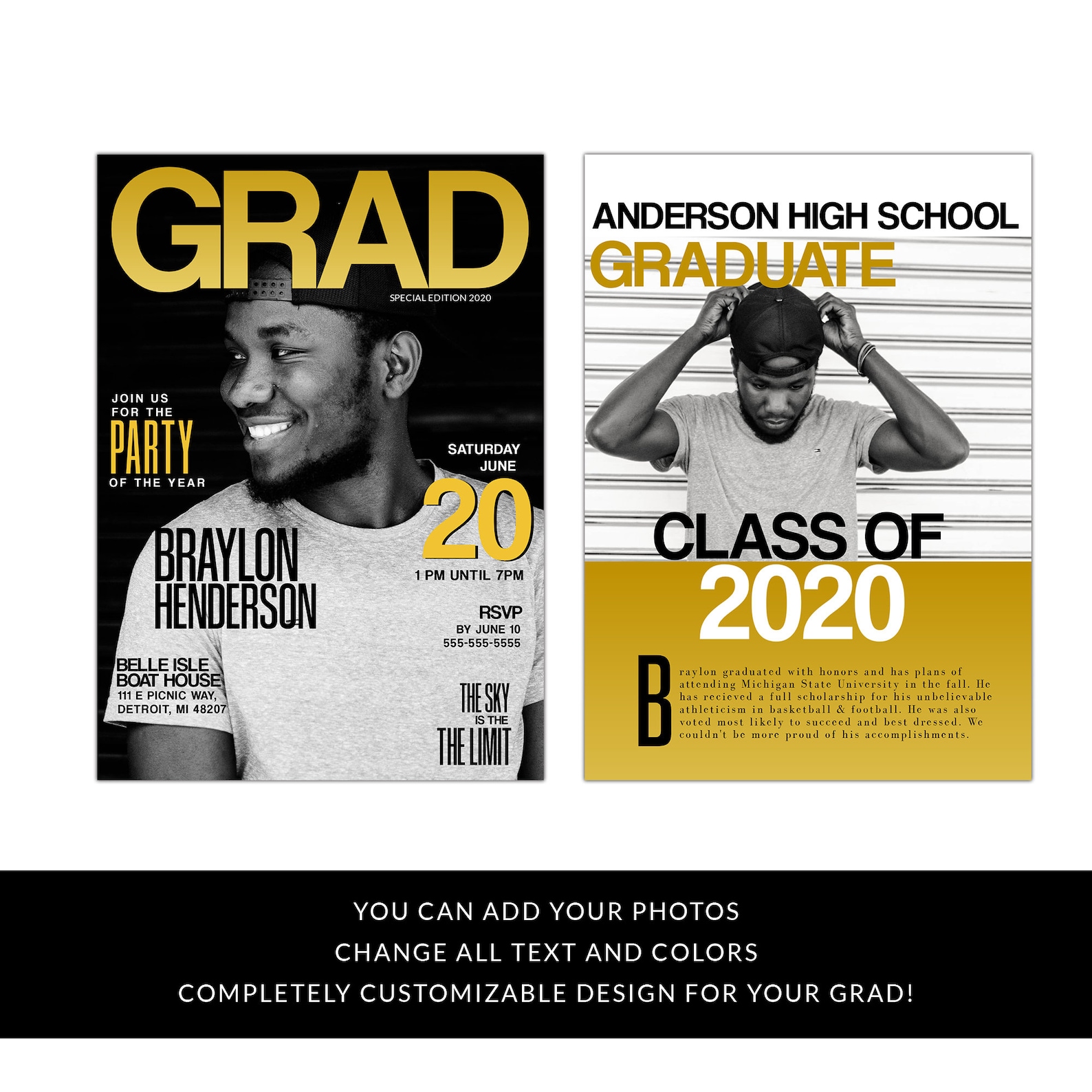 Modern Graduation Magazine Cover Invitation Graduation - Etsy