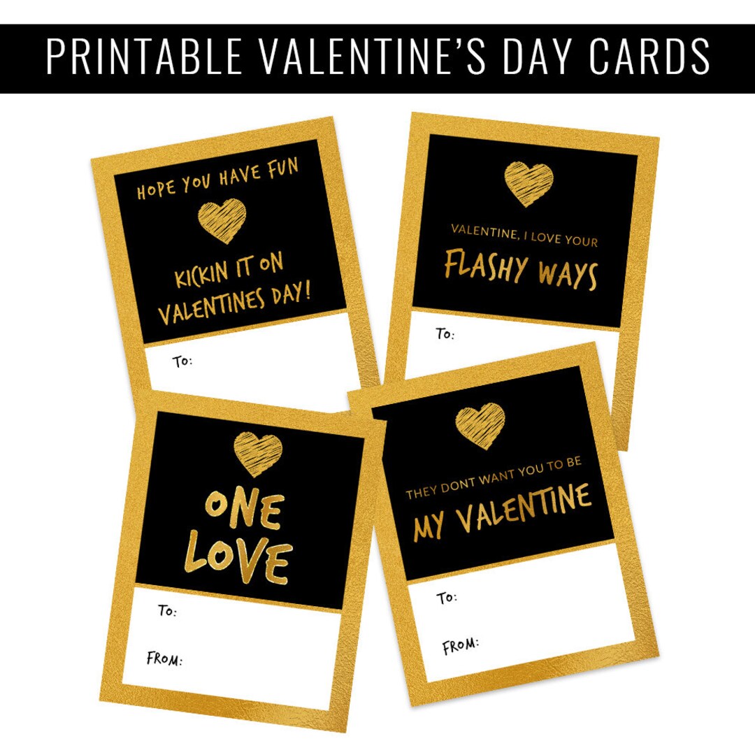 Kids Printable Valentines Day Cards, Hip Hop Inspired Valentines Day ...
