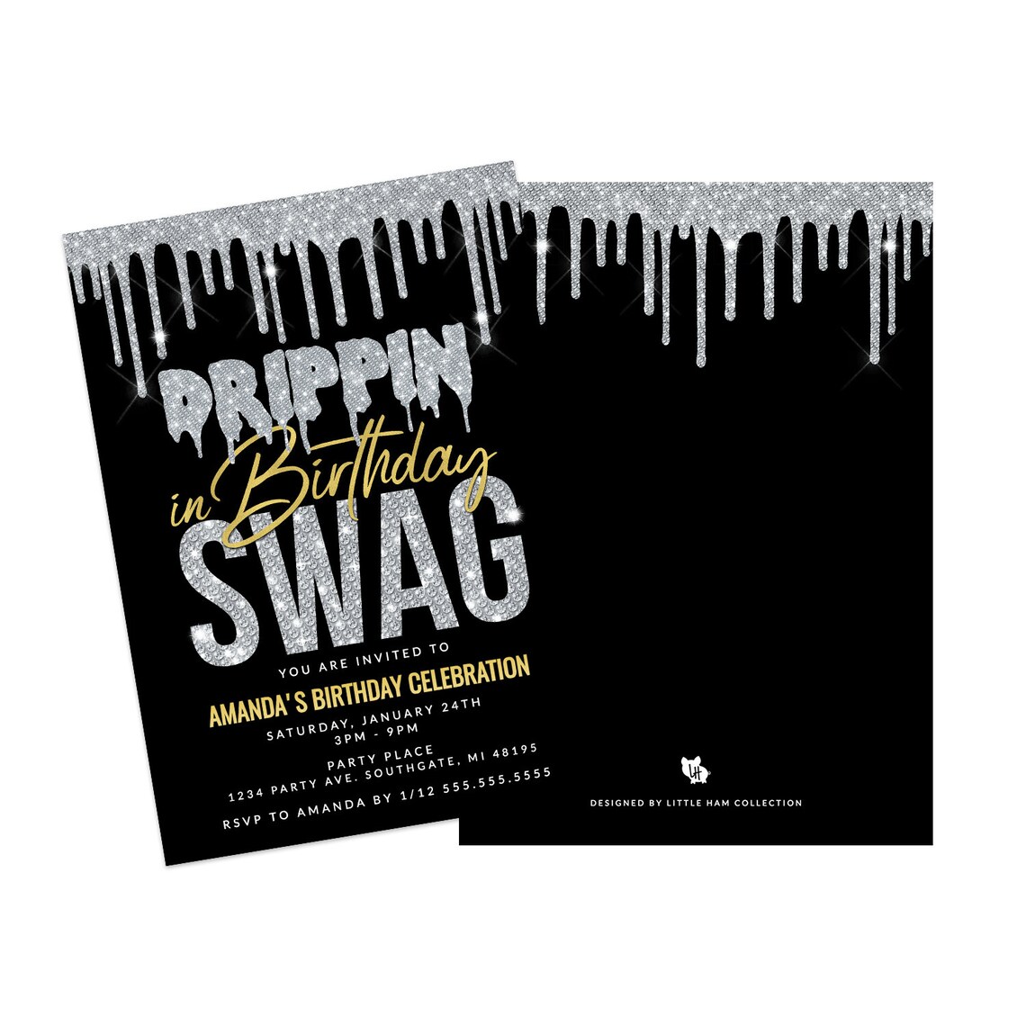 Drippin in Birthday Swag Invitation Gold Birthday Swag - Etsy