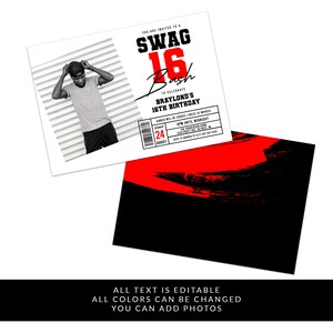 Swag 16 Birthday Invitation, Swag 16 Party, Swag 16 Invitation, 16th ...