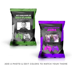 Video Game Party Chip Bag, Video Game Birthday, Gamer Chip Bags, Video ...