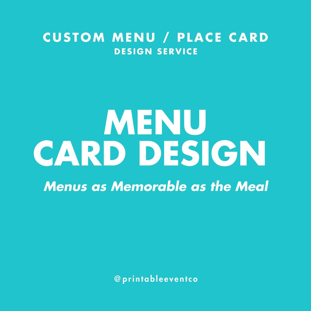 Custom Menu Card L Design | Printable Menu | Birthday, Baby Shower ...