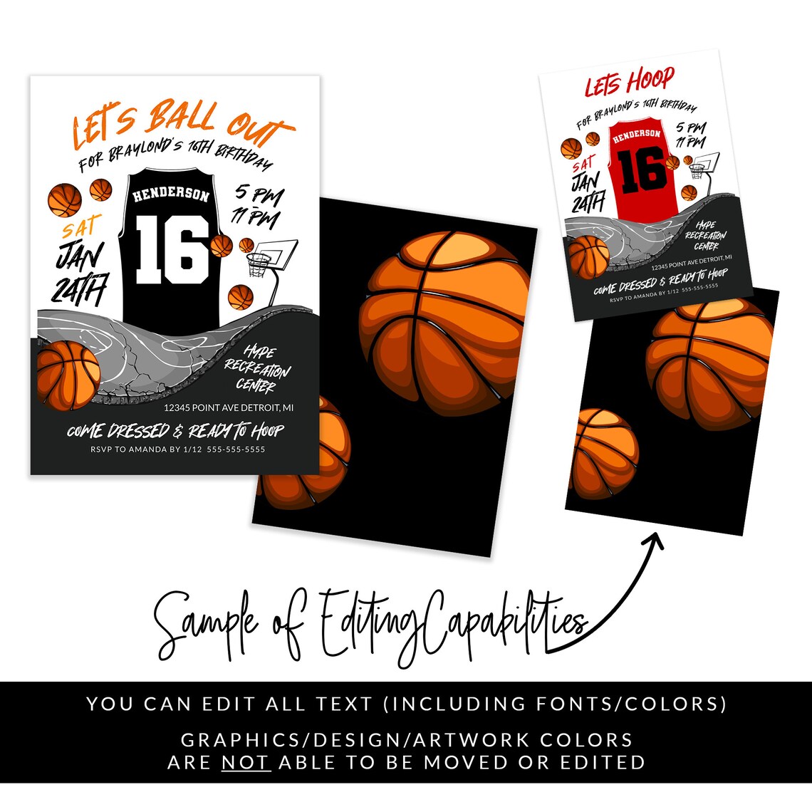 Basketball Invitation, Basketball Birthday Invitation, Basketball ...