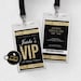 VIP Invitation, Gold VIP Insert for Lanyard, VIP Pass Invitation, Vip ...