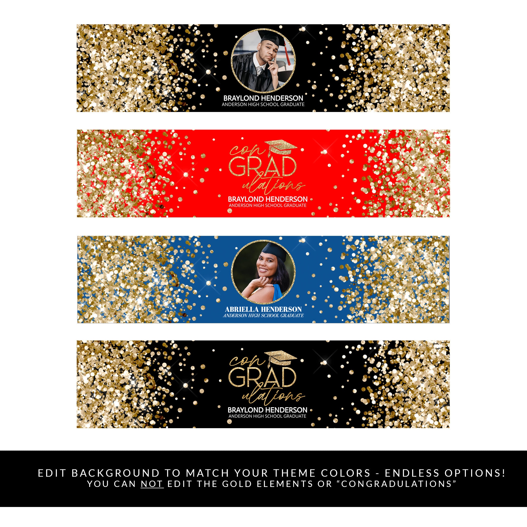 Graduation Water Label Congradulations Water Label Gold - Etsy